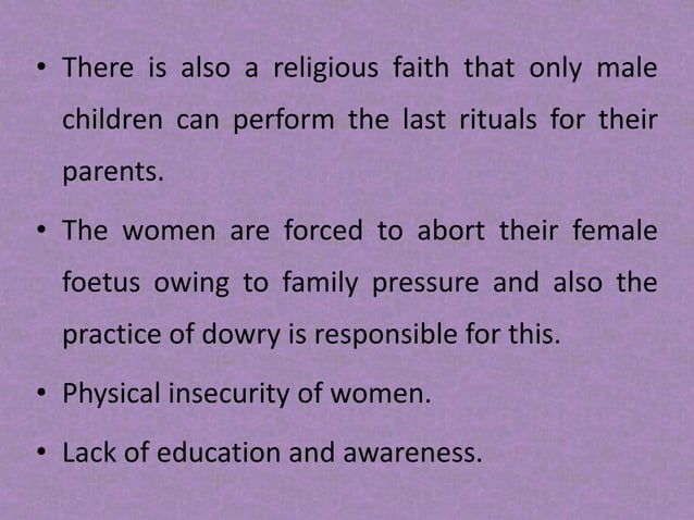 Female feticide act | PPTX | Pregnancy | Reproductive Health