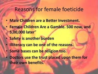 Female foeticide In INDIA | PPTX