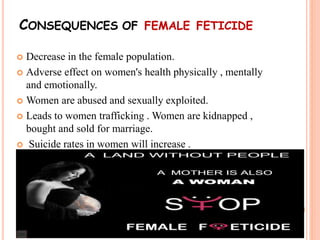 Female foeticide in india | PPTX | Pregnancy | Reproductive Health