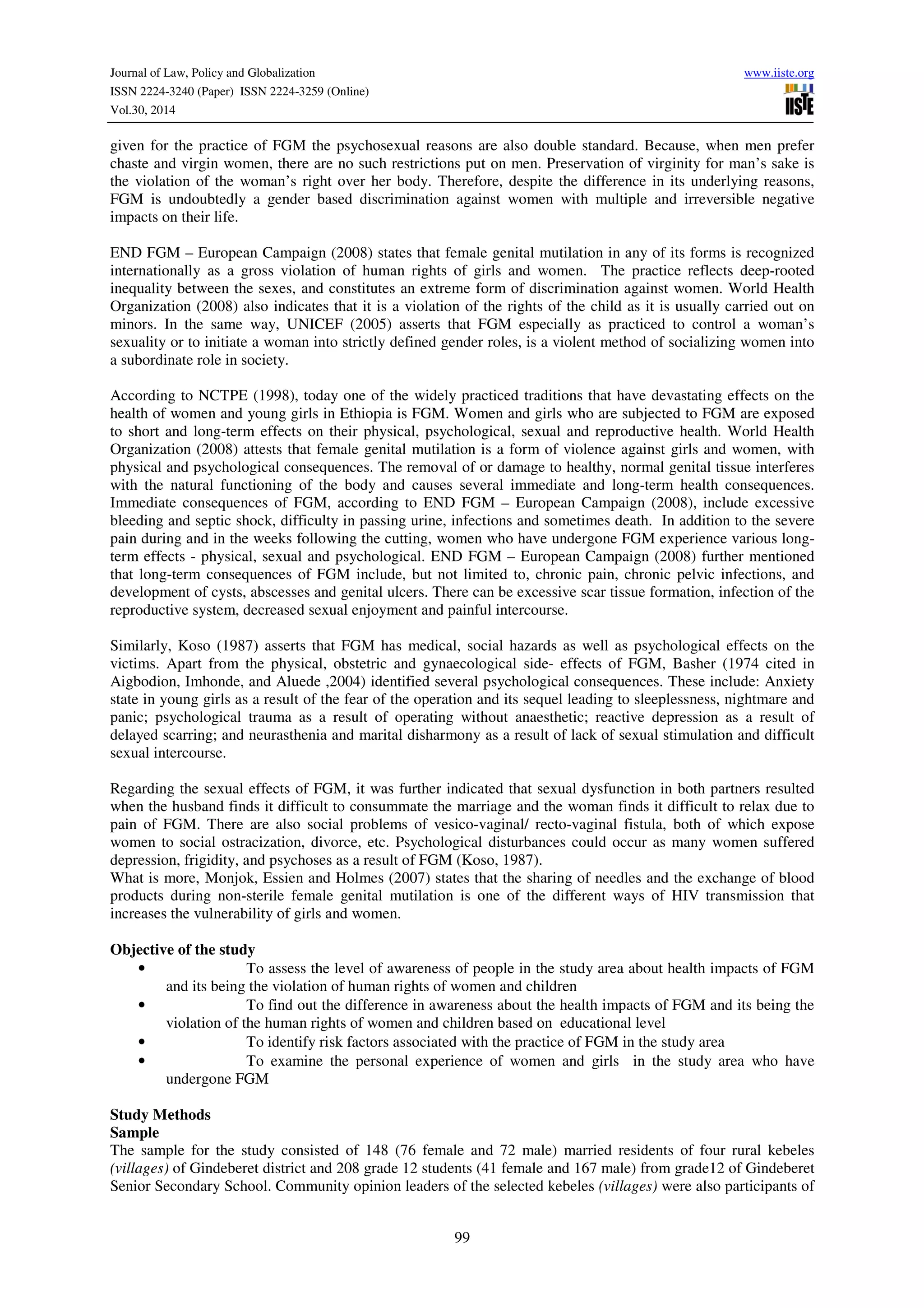 Female genital mutilation in ethiopia | PDF