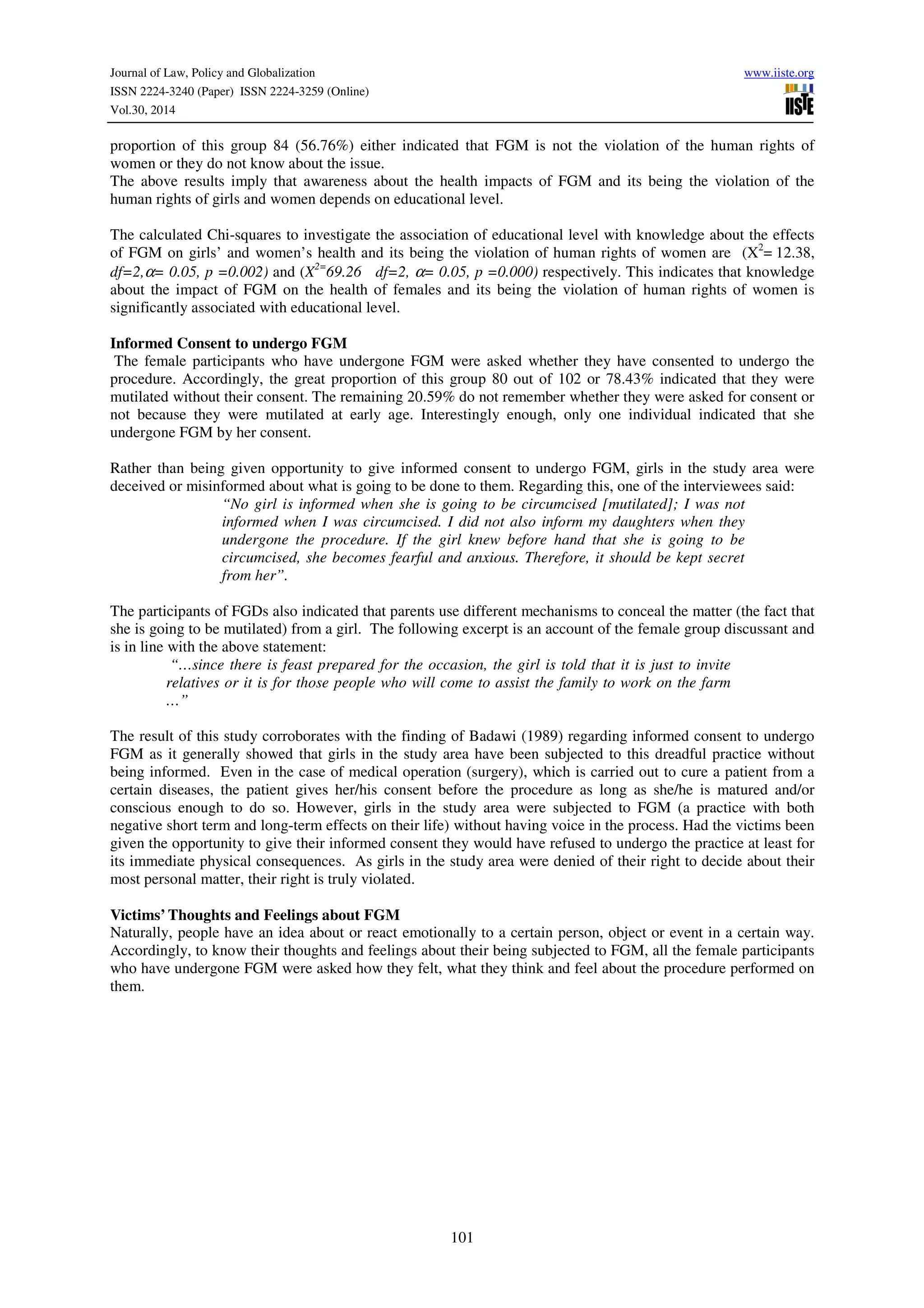 Female genital mutilation in ethiopia | PDF