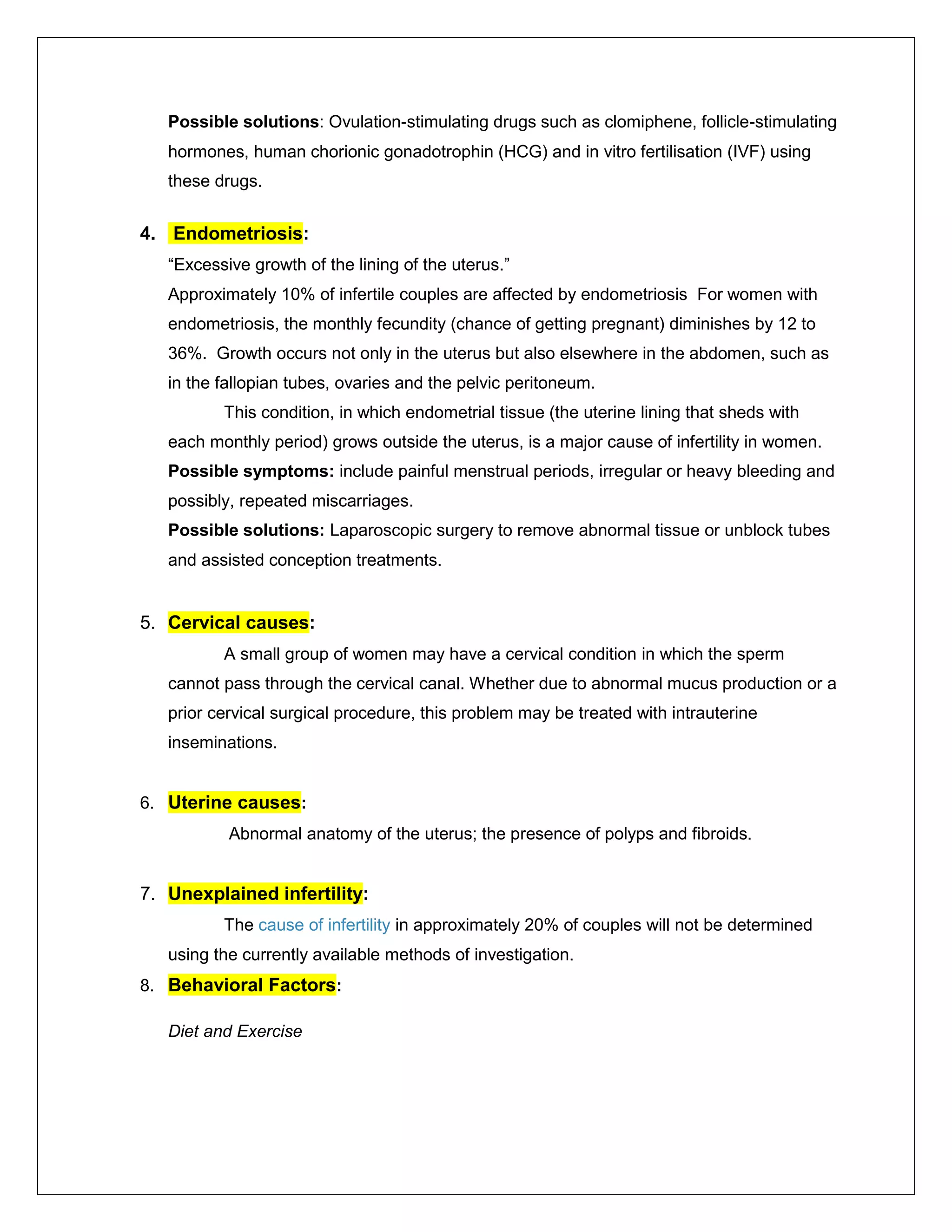 Female infertility | DOCX