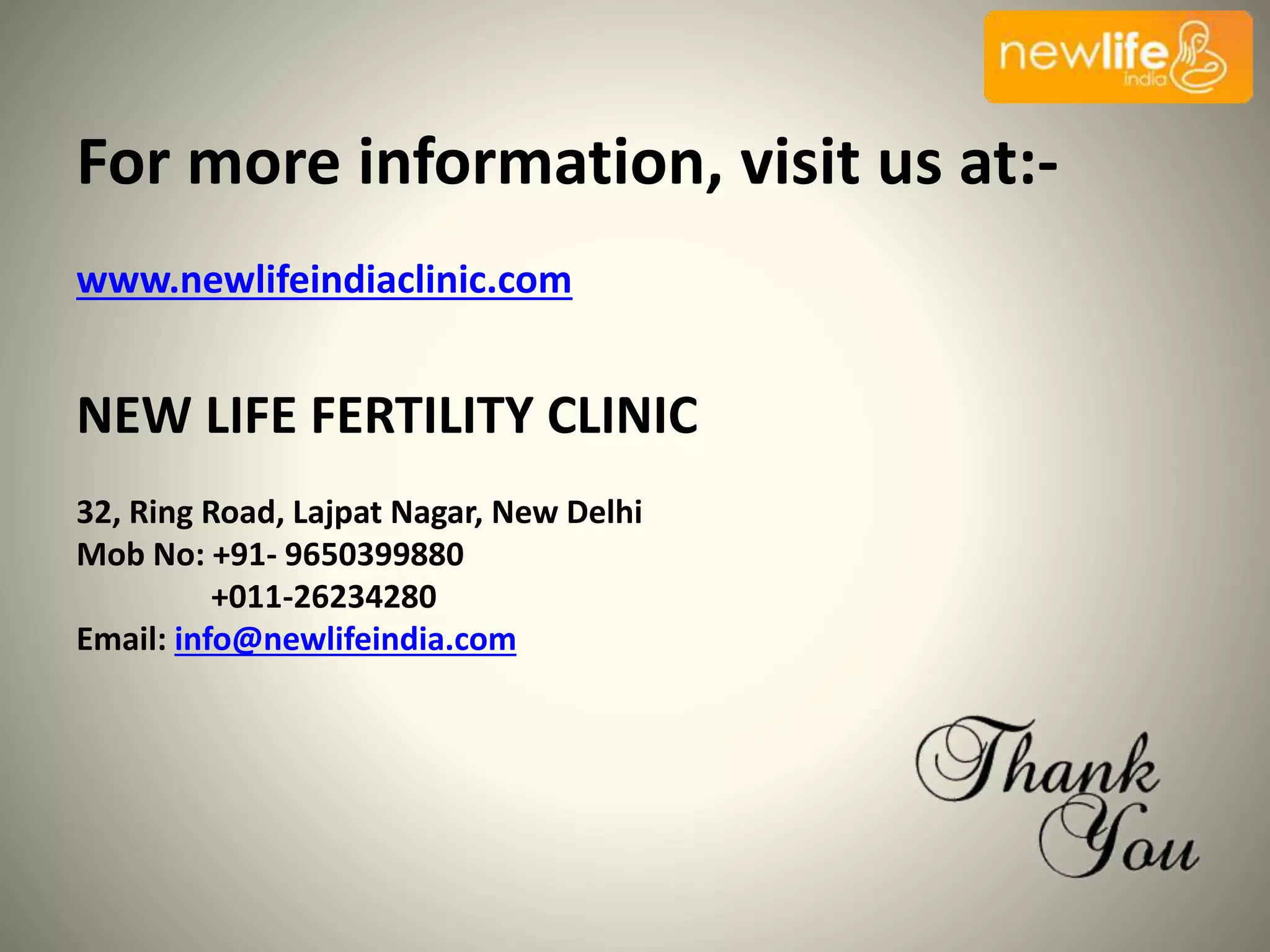 Female Infertility - NewLife Clinic India | PPT