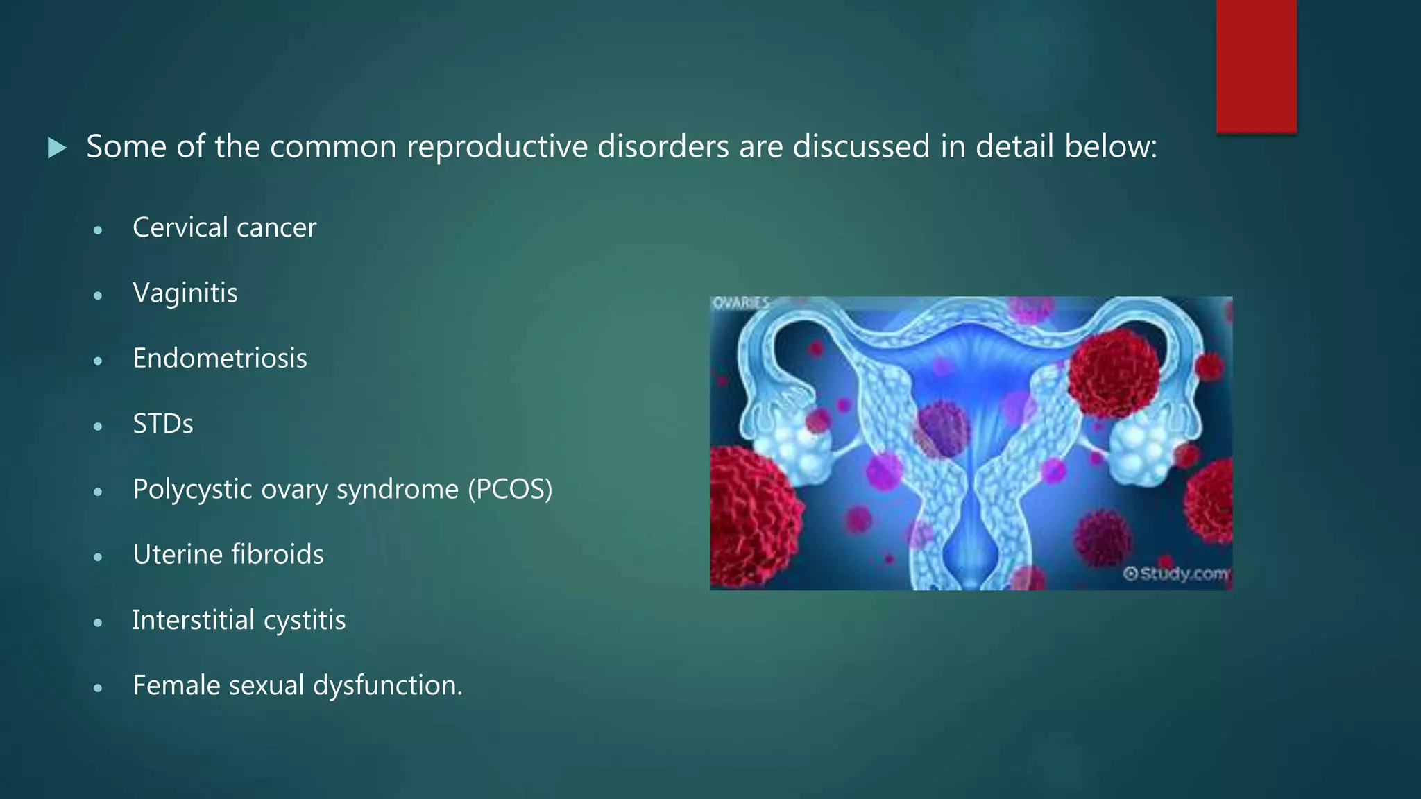 Female Reproductive Disorders (Instant notes for college students) | PPTX