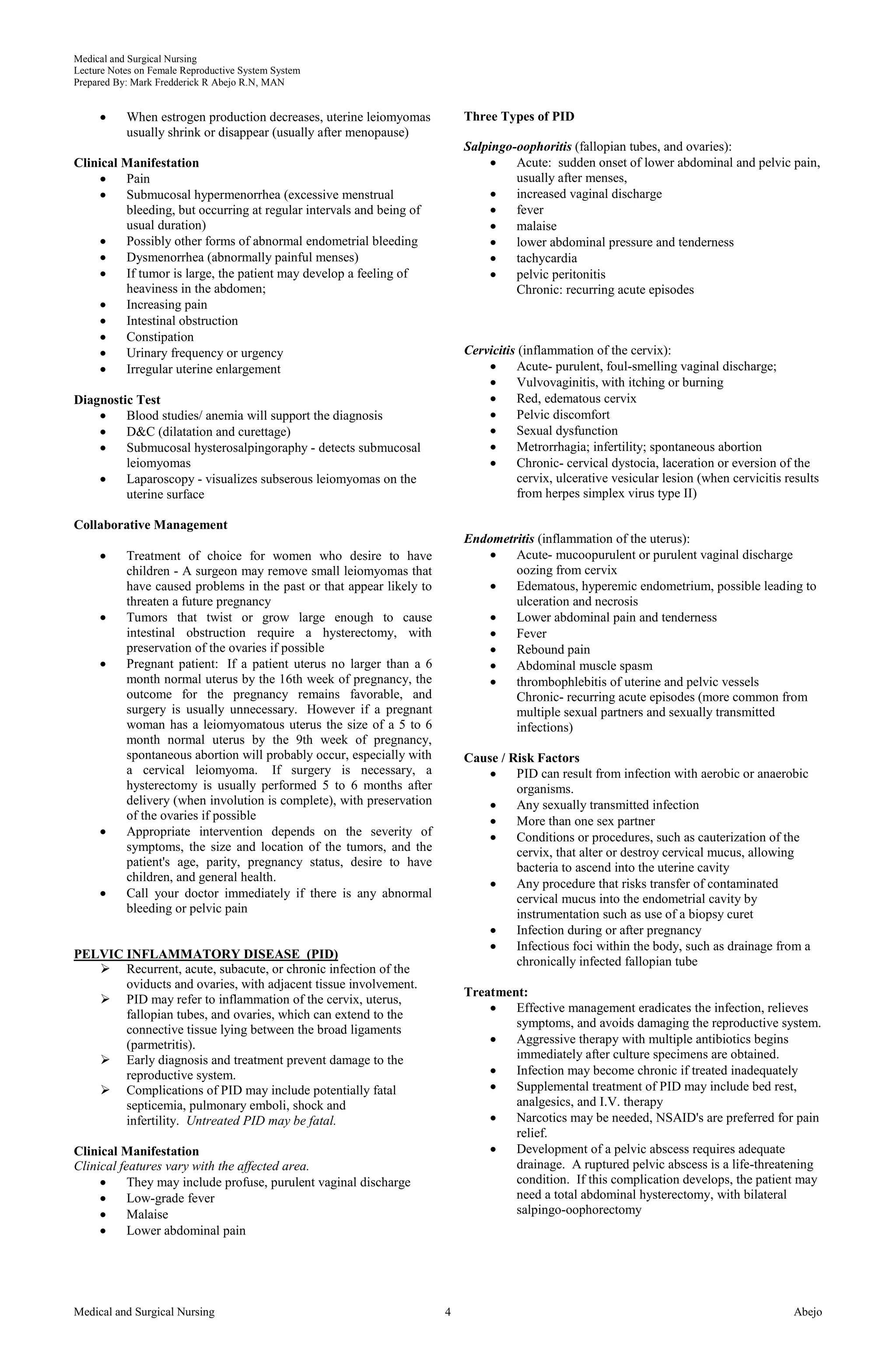 Female Reproductive System | PDF