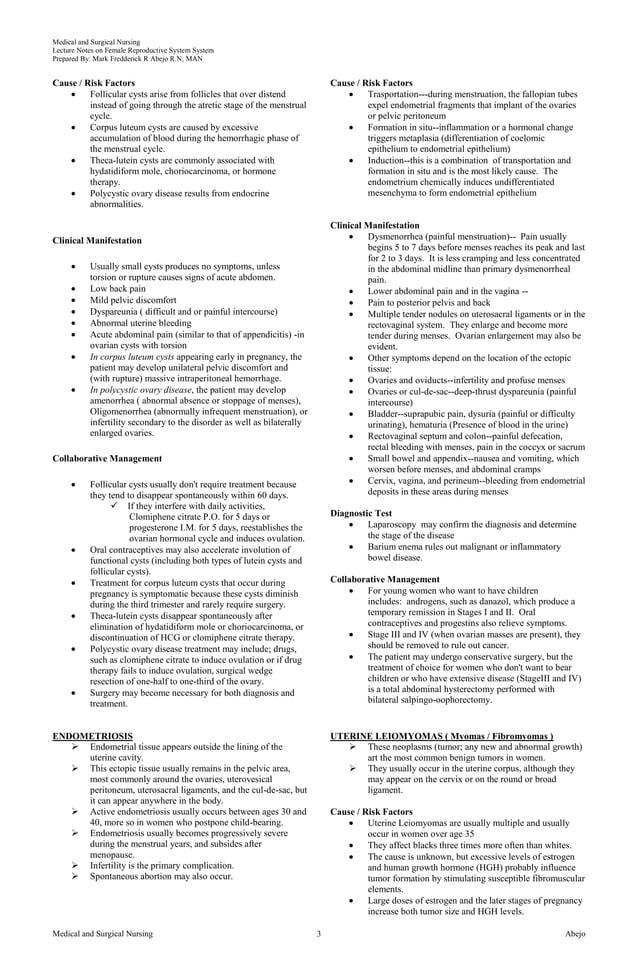 Female Reproductive System | PDF