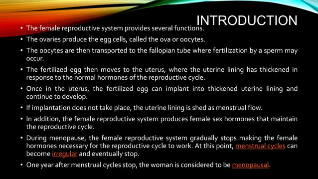 Female reproductive system | PPTX | Pregnancy | Reproductive Health