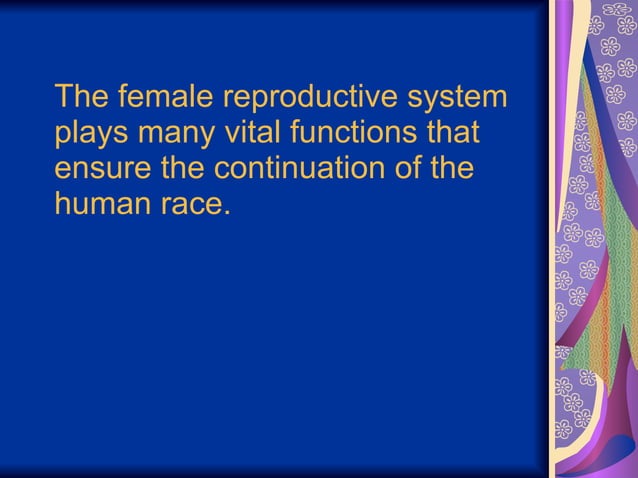 Female reproductive system presentation | PPT