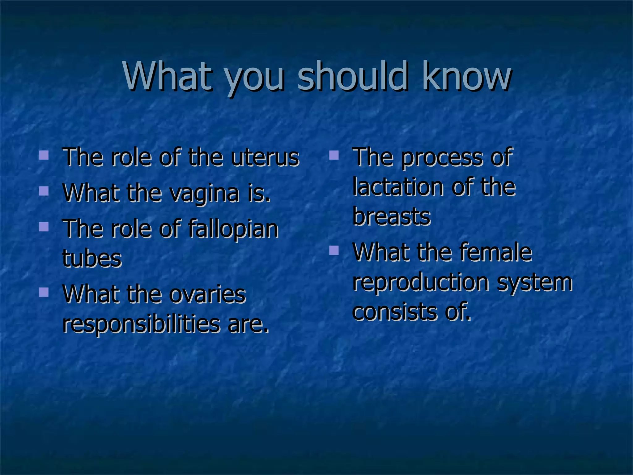 Female reproductive system presentation | PPT