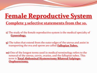Female reproductive system presentation#10 | PPTX