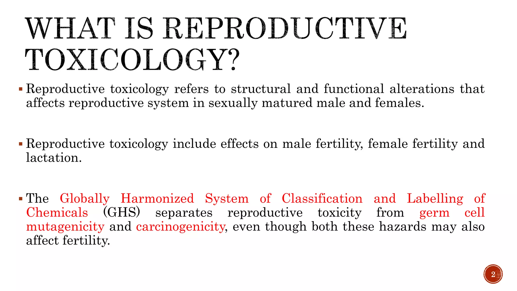 PPT On Female Reproductive Toxicology | PPTX