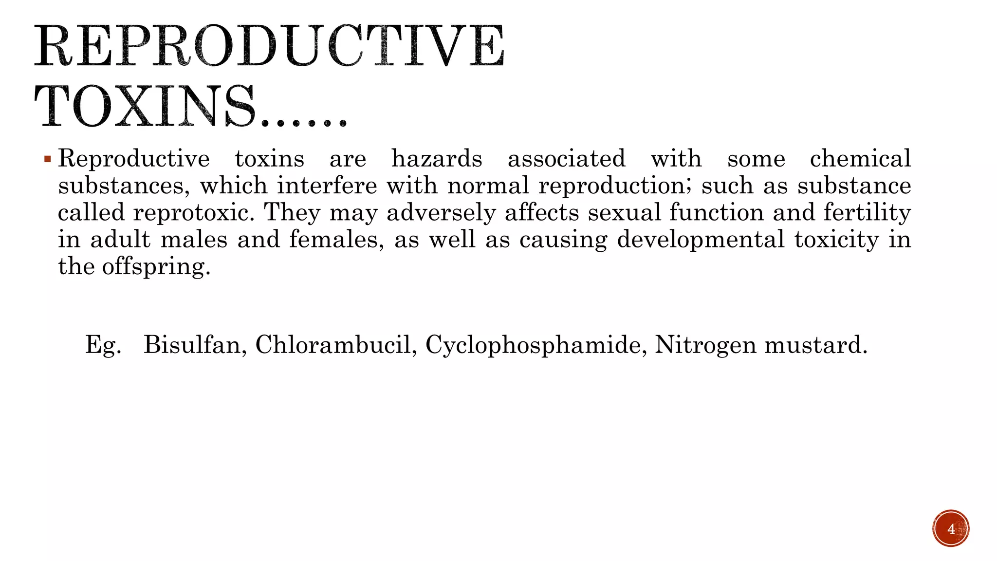 PPT On Female Reproductive Toxicology | PPTX