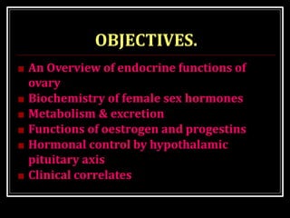 FEMALE SEX HORMONES PPT.pptx | Reproductive Health | Diseases and ...