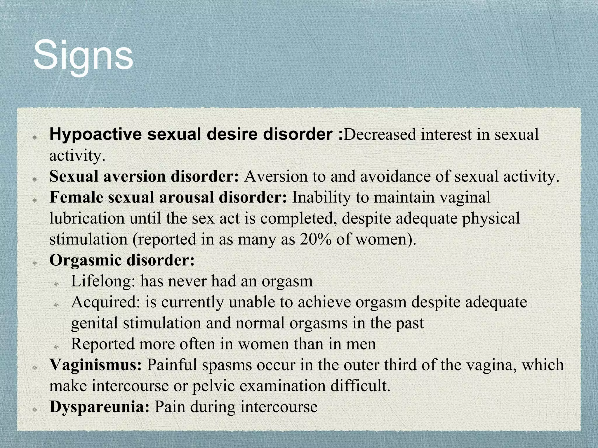 Female sexual dysfunction | PPTX