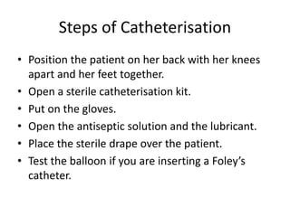 Female urinary catheterization | PPTX