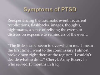 Female veterans and post traumatic stress disorder | PPTX