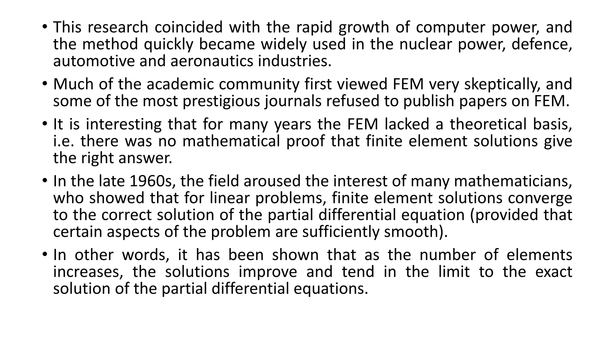 FEM and it's applications | PPTX