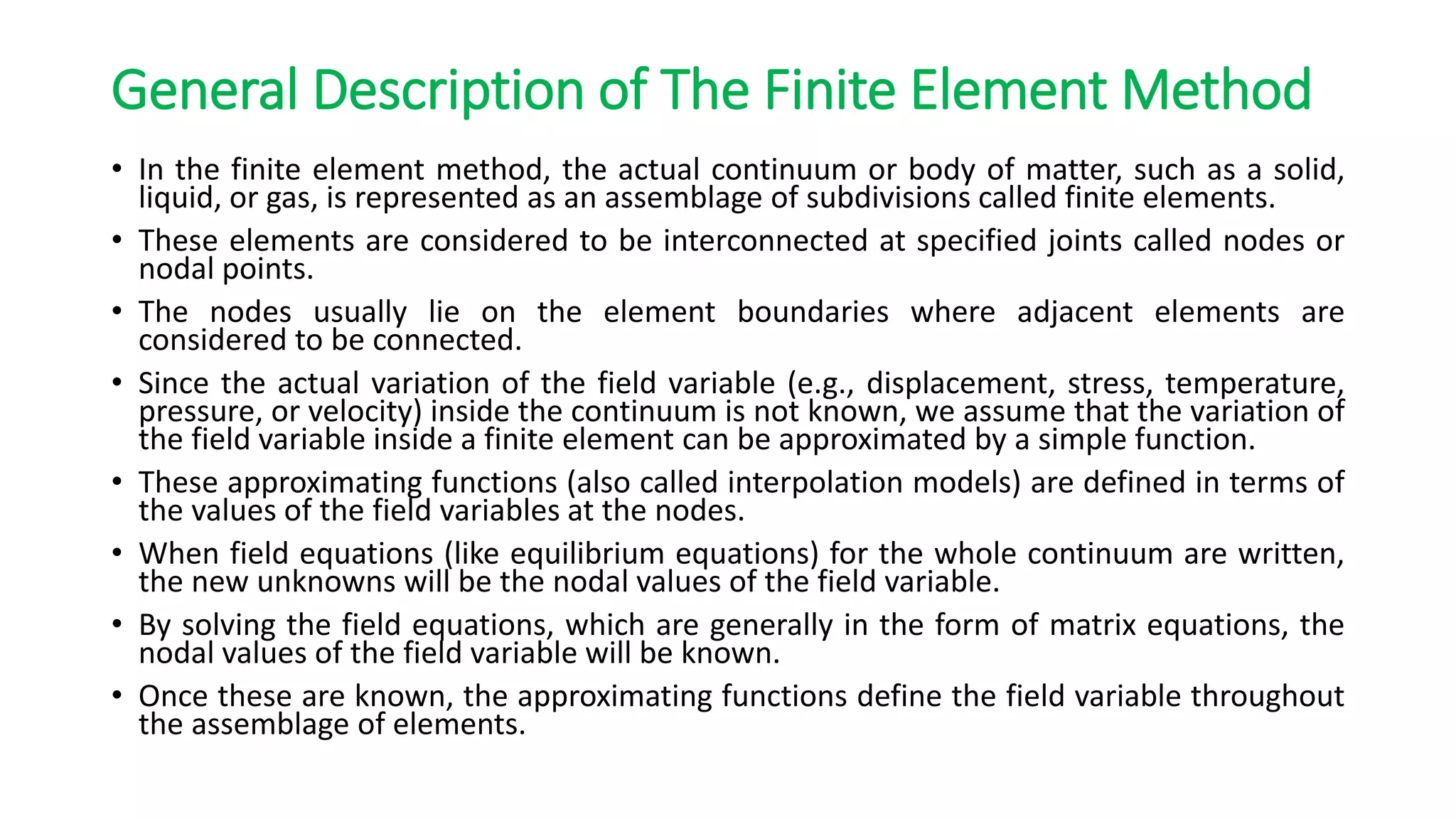 FEM and it's applications | PPTX