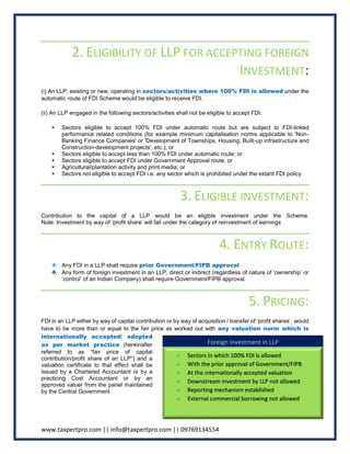 Foreign Investment in LLP | PDF