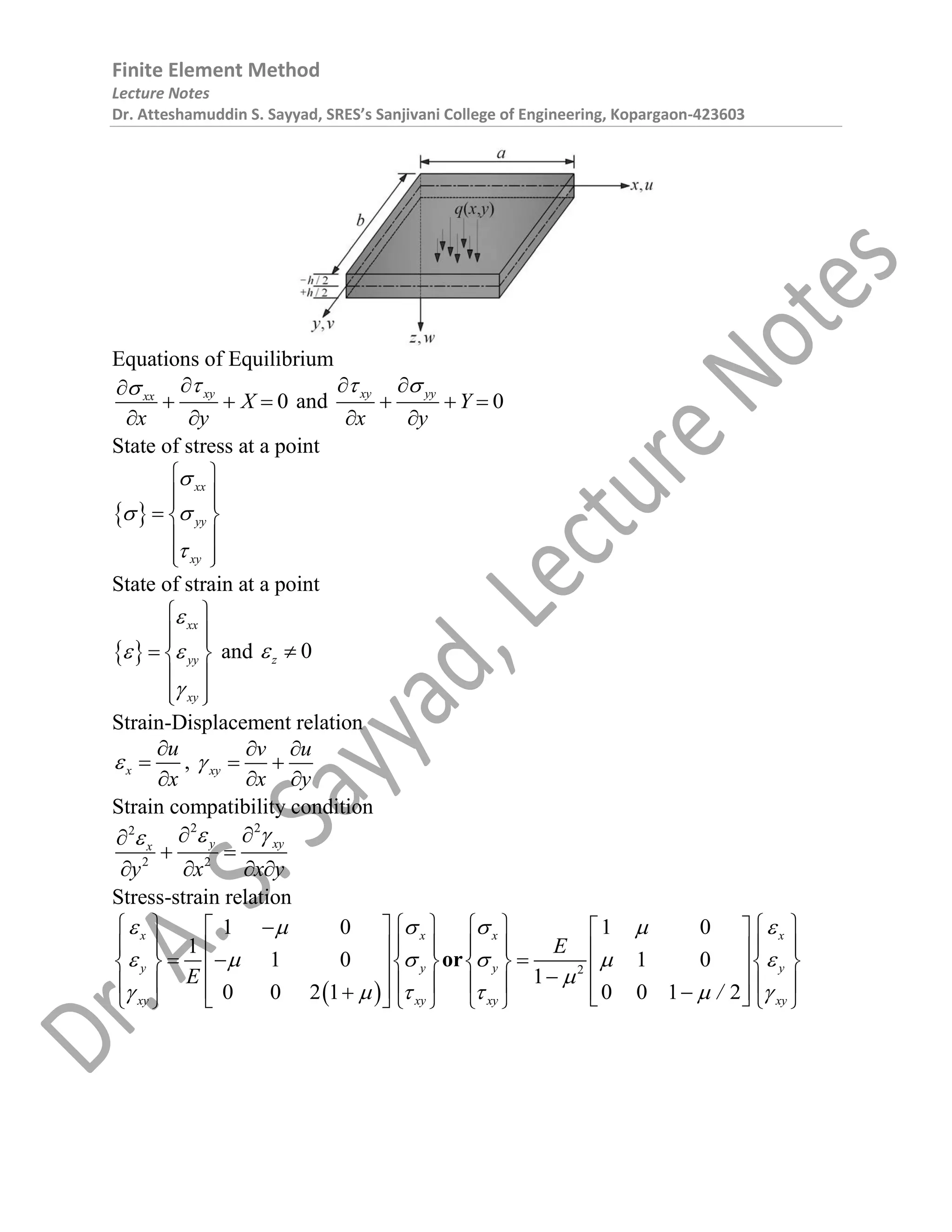 Fem class notes | PDF