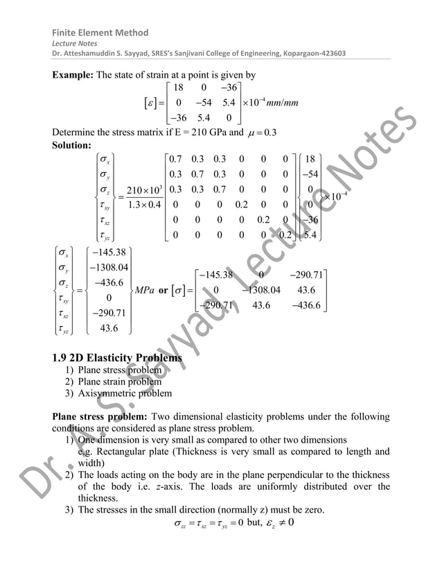 Fem class notes | PDF | Physics | Science