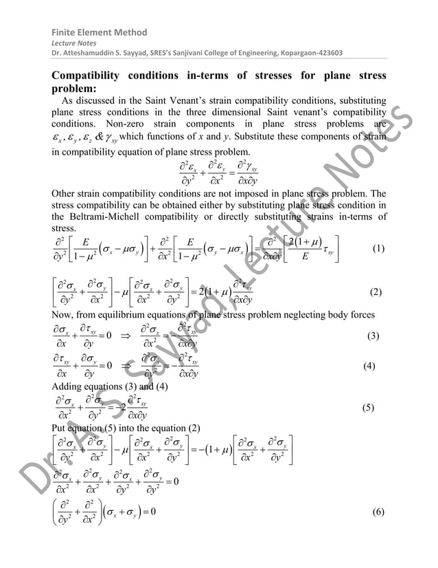 Fem class notes | PDF | Physics | Science