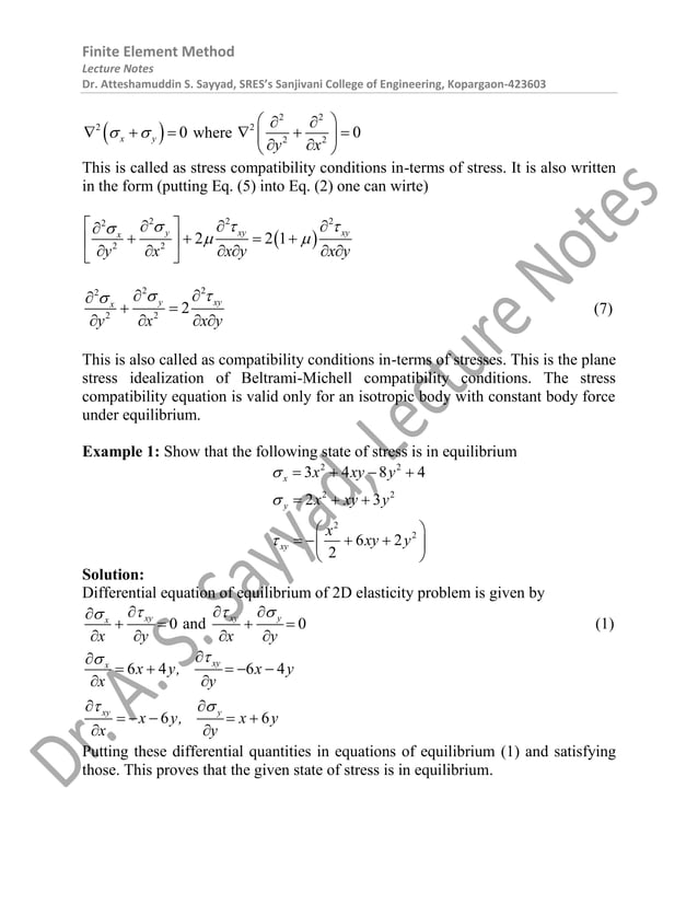 Fem class notes | PDF | Physics | Science