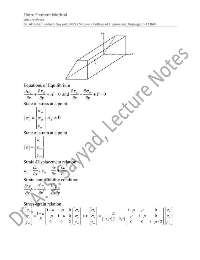 Fem class notes | PDF | Physics | Science