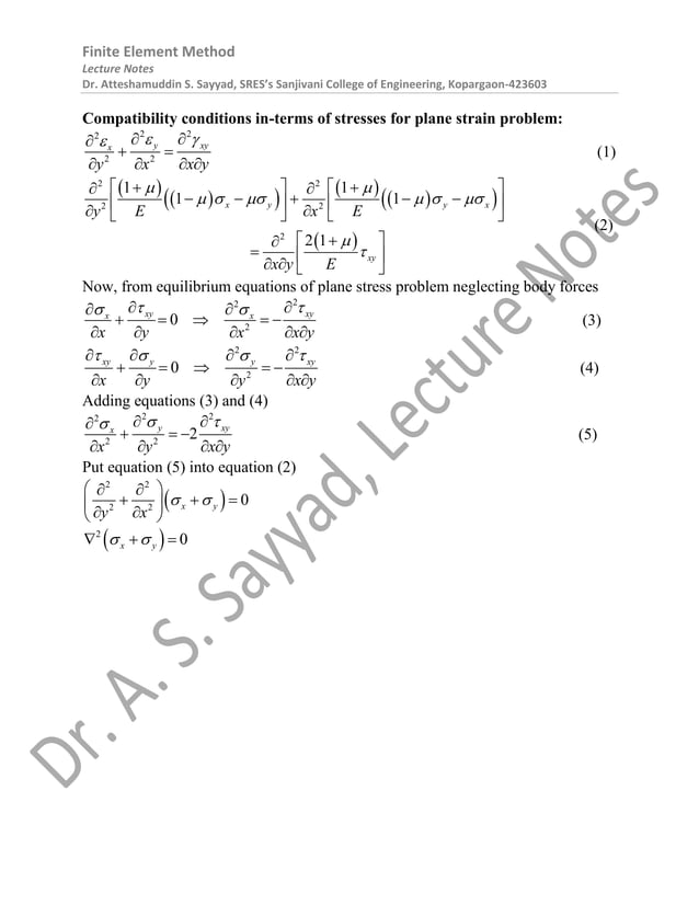 Fem class notes | PDF | Physics | Science