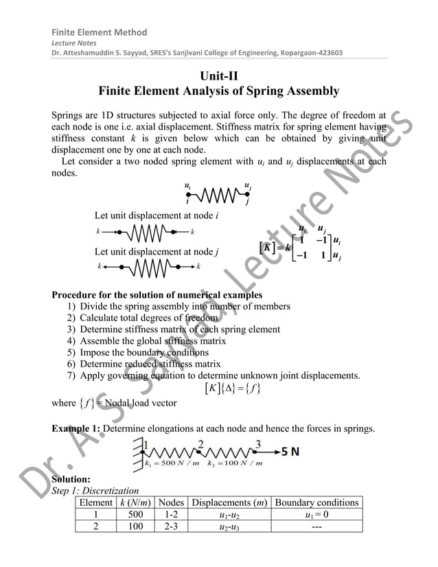 Fem class notes | PDF | Physics | Science