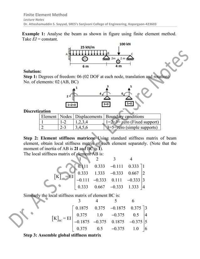 Fem class notes | PDF | Physics | Science