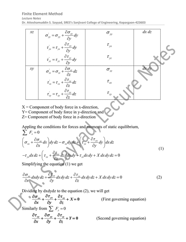 Fem class notes | PDF | Physics | Science