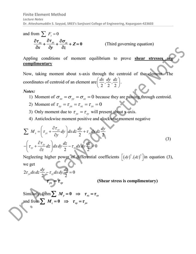 Fem class notes | PDF | Physics | Science