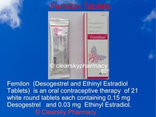 Femilon (Desogestrel and Ethinyl Estradiol tablets) | PPT