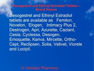 Femilon (Desogestrel and Ethinyl Estradiol tablets) | PPT