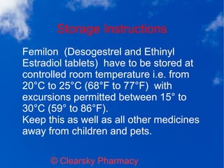 Femilon (Desogestrel and Ethinyl Estradiol tablets) | ODP