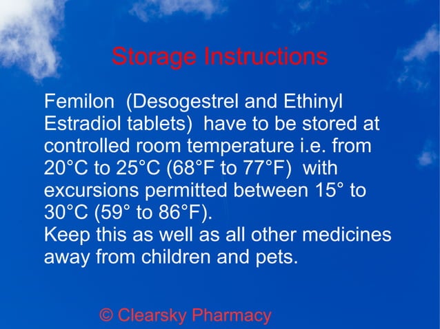 Femilon (Desogestrel and Ethinyl Estradiol tablets) | PPT