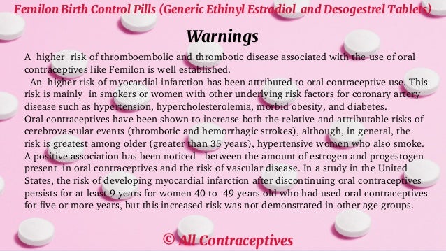 Femilon Birth Control Pills (Generic Ethinyl Estradiol and Desogestrel ...