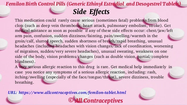 Femilon Birth Control Pills (Generic Ethinyl Estradiol and Desogestrel ...