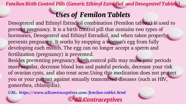 Femilon Birth Control Pills (Generic Ethinyl Estradiol and Desogestrel ...