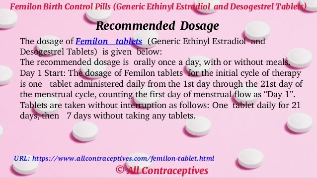 Femilon Birth Control Pills (Generic Ethinyl Estradiol and Desogestrel ...