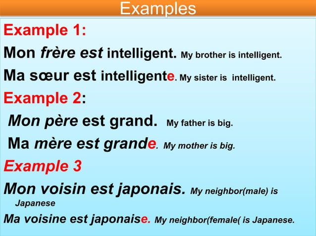 Feminine of French Adjectives | PPT