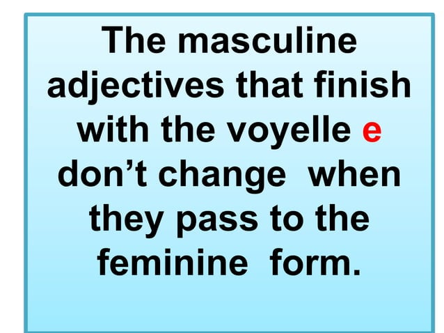 Feminine of French Adjectives | PPT