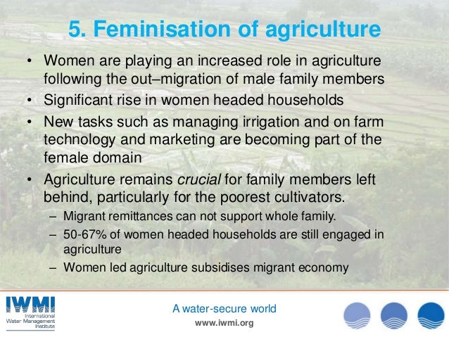 Feminisation Of Agriculture Out Migration And New Gender Roles An Imp…
