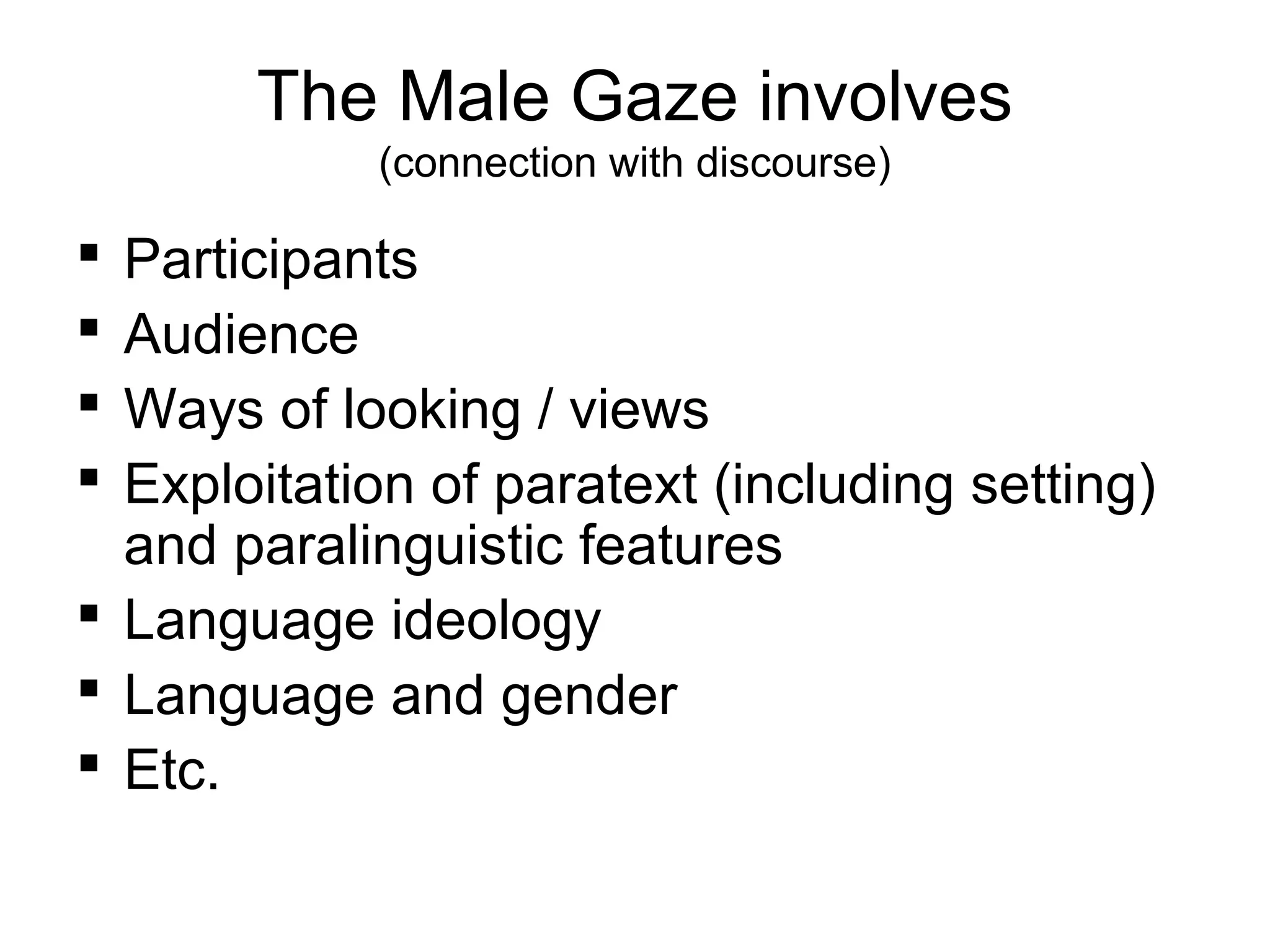 Feminism the male gaze | PPT