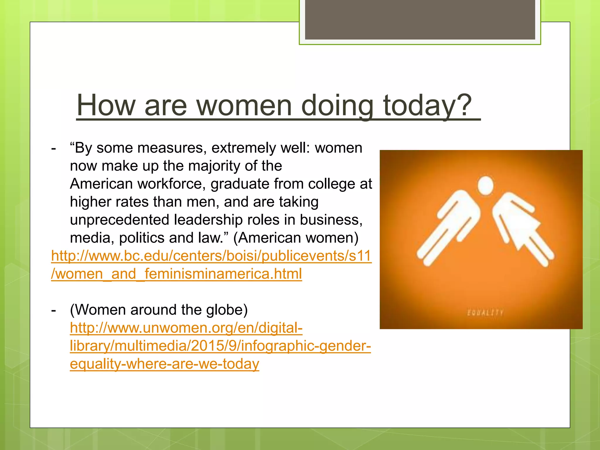 Feminism today (Eng 2221 presentation) | PPTX