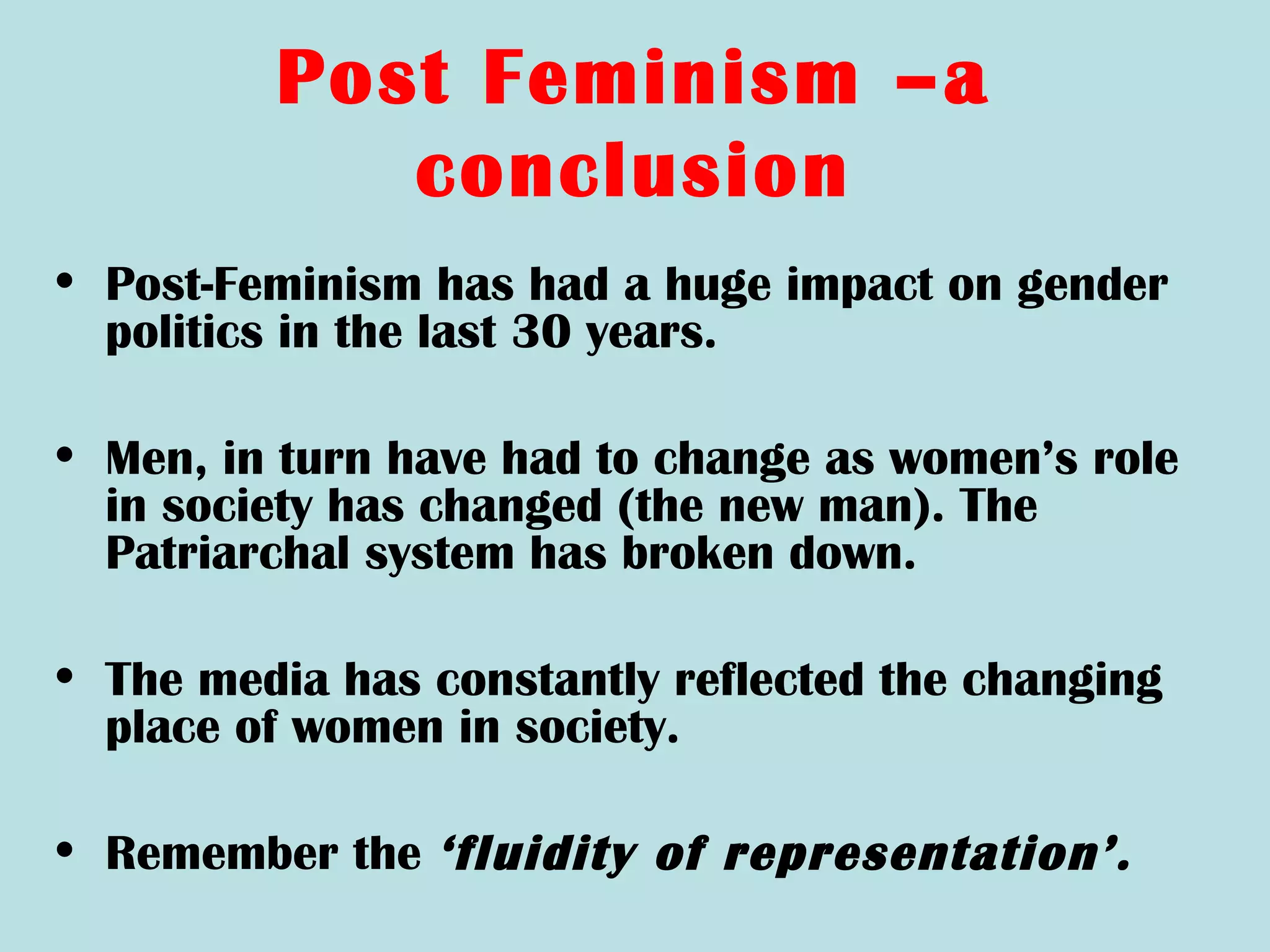 Feminism and post feminism | PPT