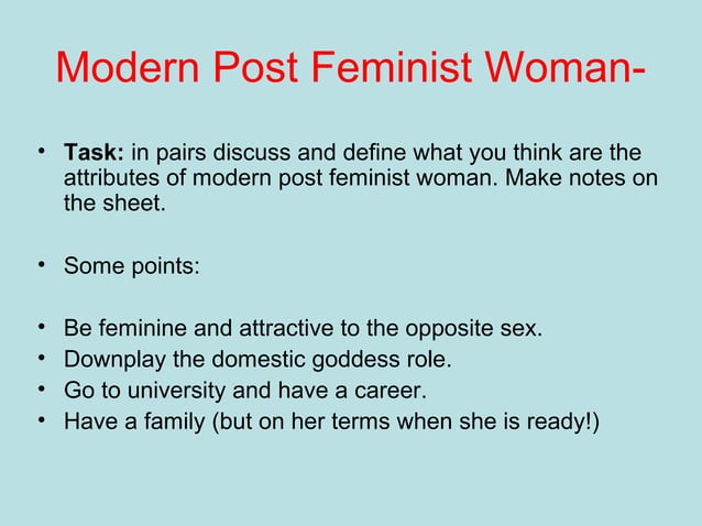 Feminism and post feminism | PPT