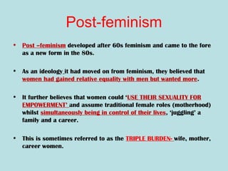 Feminism and post feminism | PPT