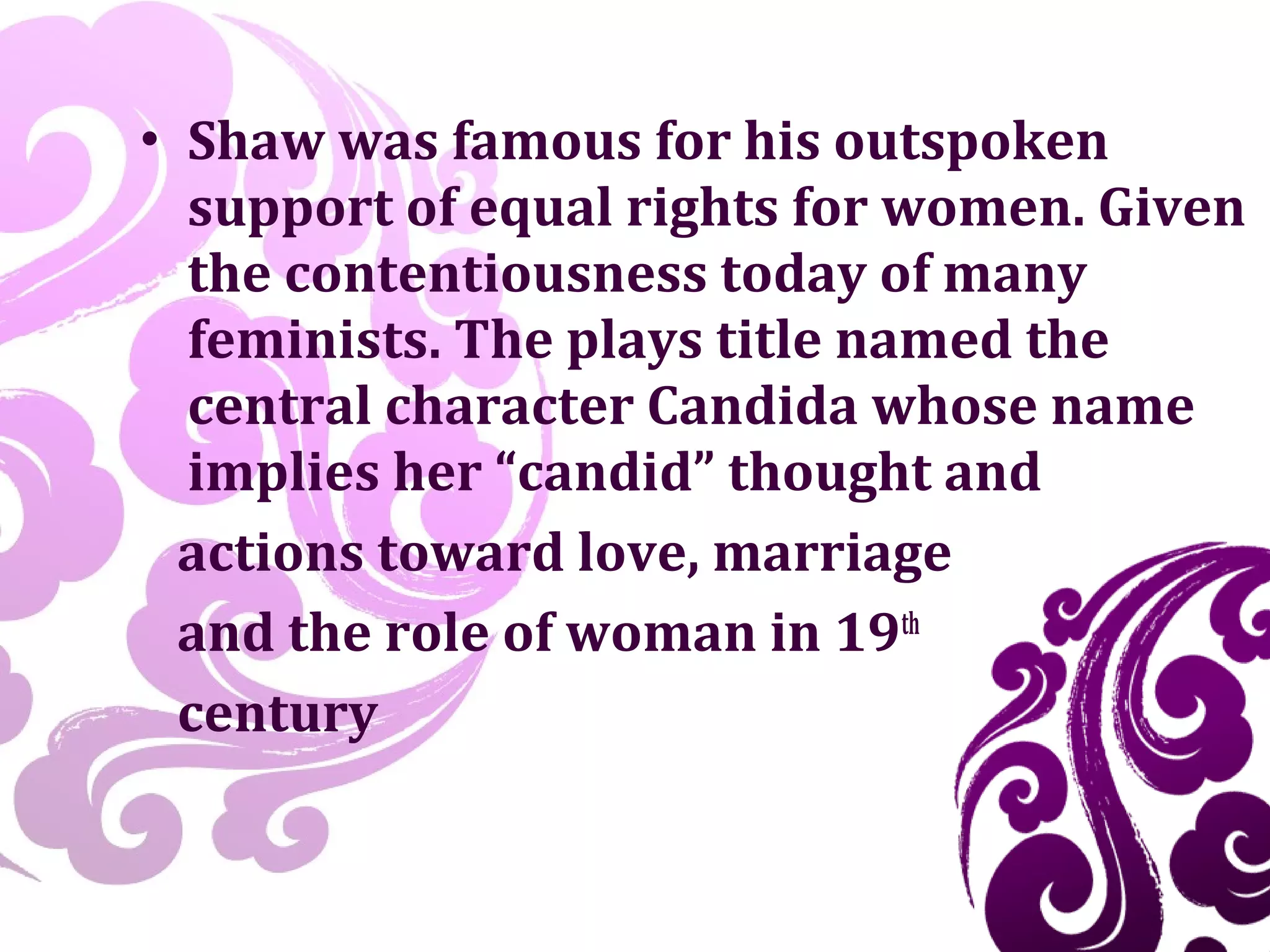 candida a feminist play | PPT